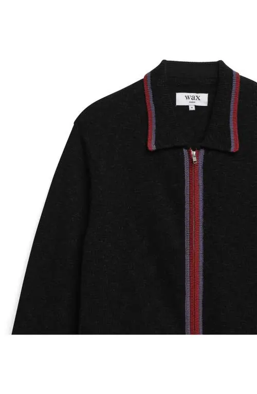 WAX LONDON Lennox Merino Wool & Cotton Zip Polo