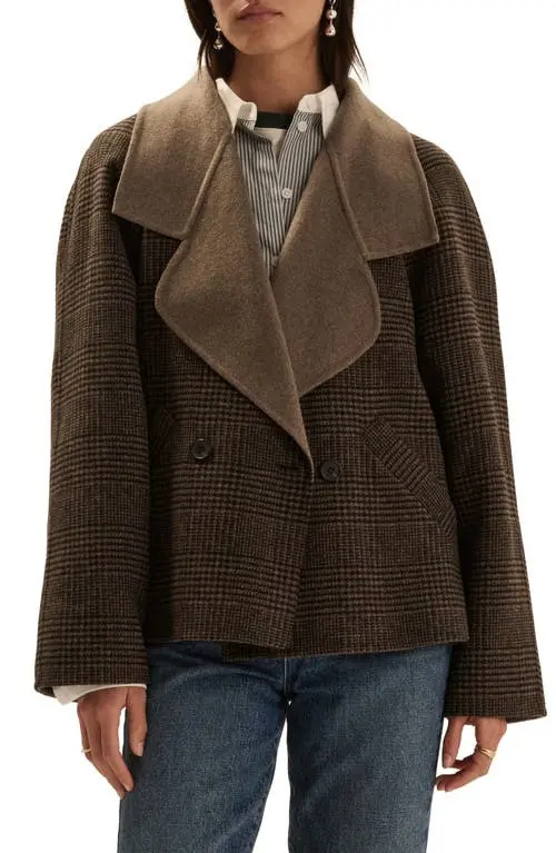 FAVORITE DAUGHTER Cameron Houndstooth Coat - Ganache Houndstooth