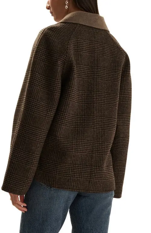 FAVORITE DAUGHTER Cameron Houndstooth Coat - Ganache Houndstooth