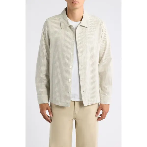 RHYTHM Bank Stripe Long Sleeve Button Shirt