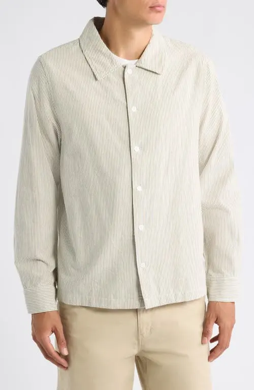 RHYTHM Bank Stripe Long Sleeve Button Shirt
