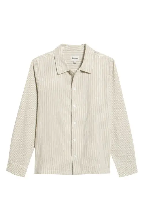 RHYTHM Bank Stripe Long Sleeve Button Shirt