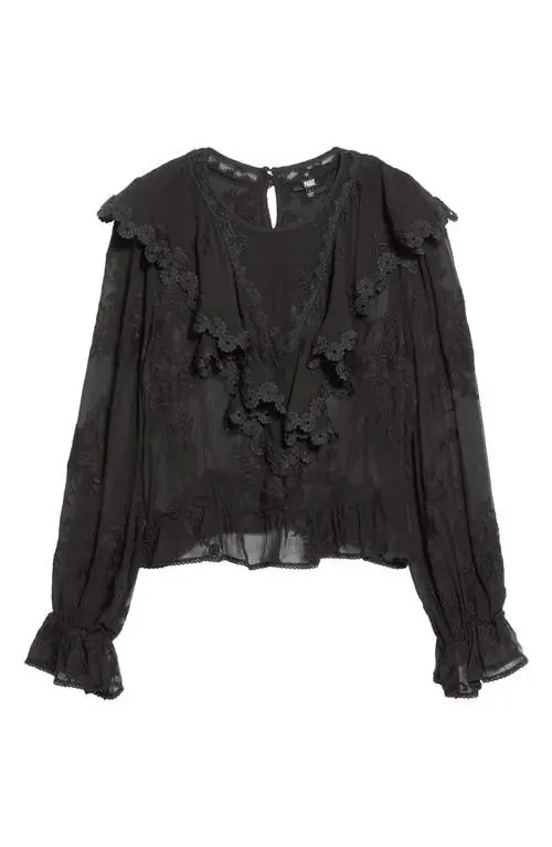 Paige Akari Embroidered Silk Shirt - Black