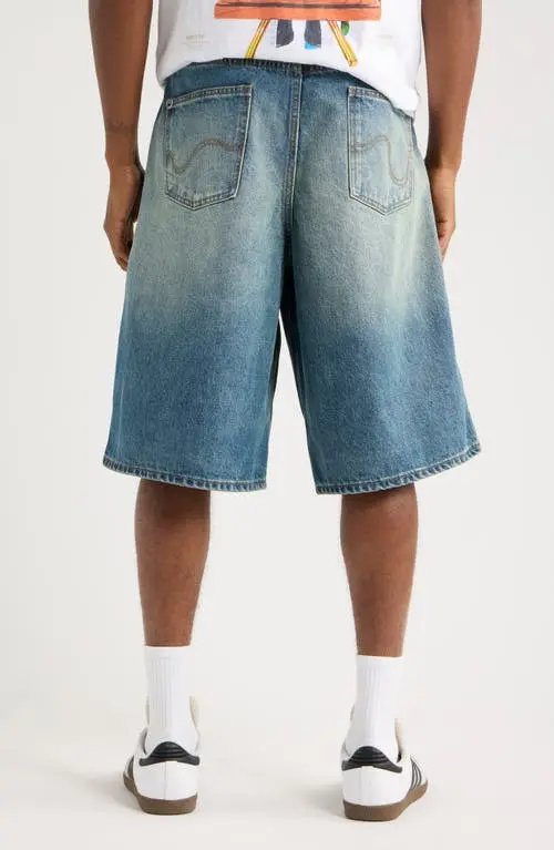 ICECREAM Orange Cotton Denim Shorts