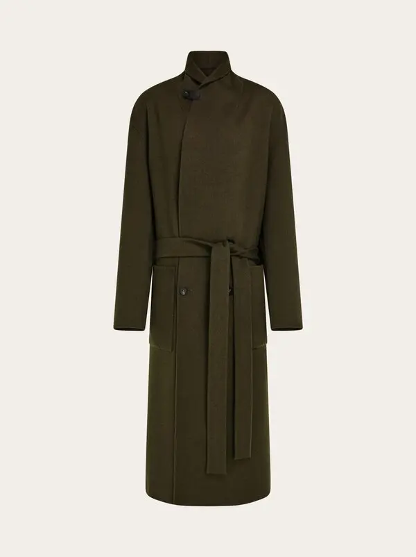FERRAGAMO Double Breasted Wool And Cashmere Coat