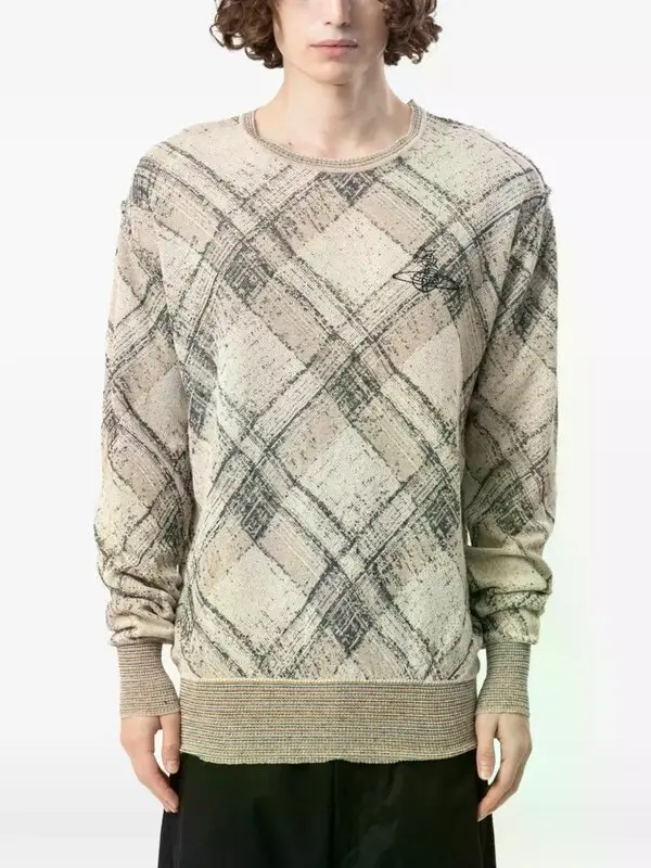 VIVIENNE WESTWOOD Broken Tartan Sweater - Neutrals