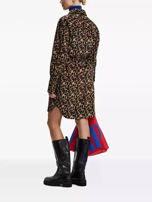 Essentiel Antwerp Kustody Leopard-print Shirt Mini Dress