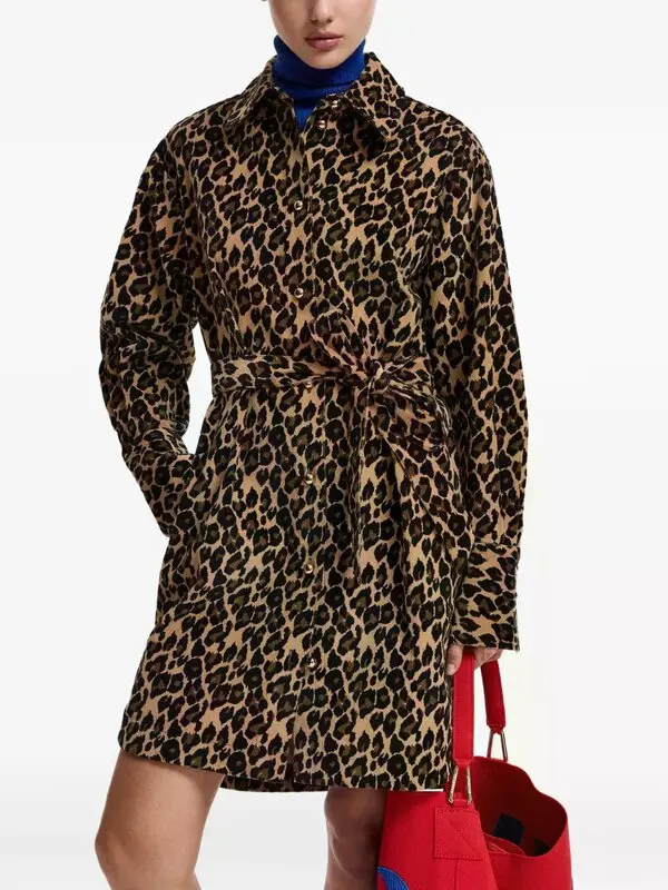 Essentiel Antwerp Kustody Leopard-print Shirt Mini Dress