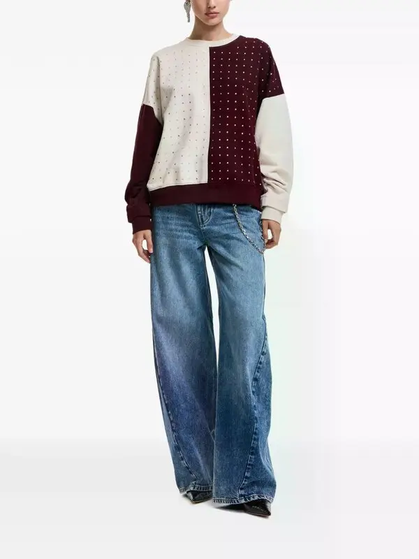 Essentiel Antwerp Rhinestone-embellished Color-block Sweatshirt