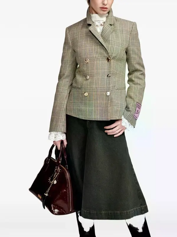 Essentiel Antwerp Karina1 Checked Double-breasted Blazer