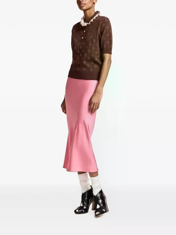 Essentiel Antwerp Polka-dot Rhinestone-button Polo Top
