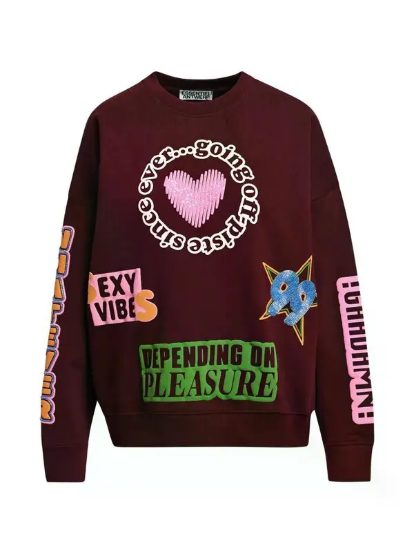 Essentiel Antwerp Graphic-print Sequin-embellished Sweatshirt