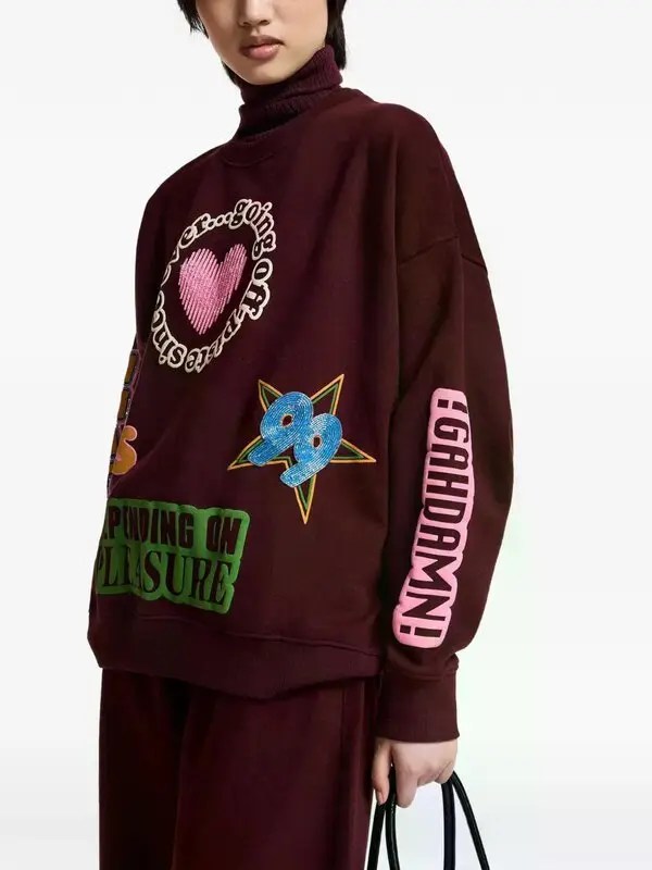 Essentiel Antwerp Graphic-print Sequin-embellished Sweatshirt