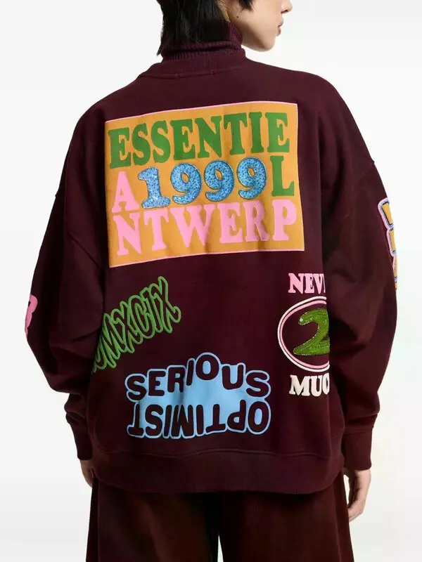 Essentiel Antwerp Graphic-print Sequin-embellished Sweatshirt