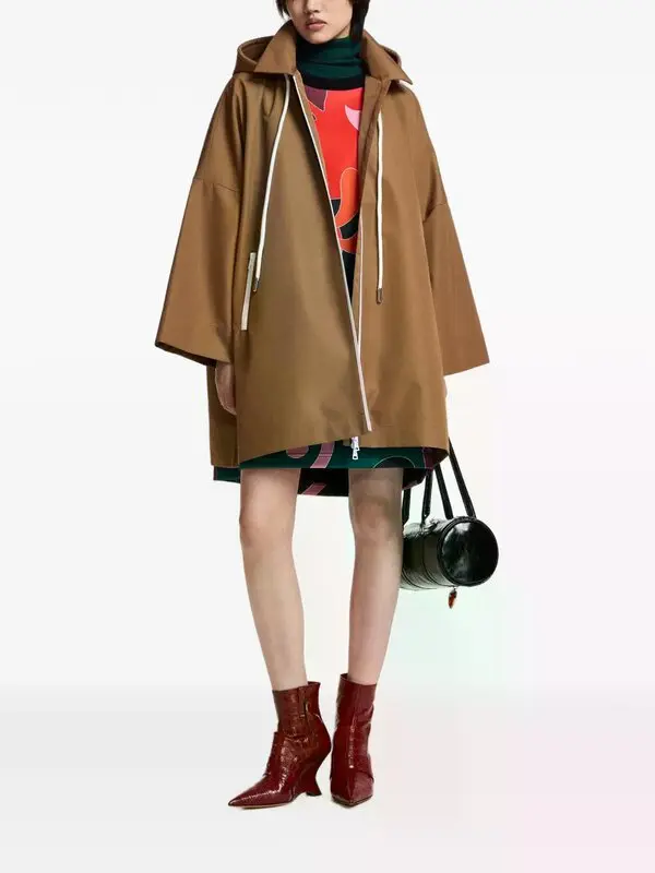 Essentiel Antwerp Krimson Water-repellent Hooded Coat - Brown