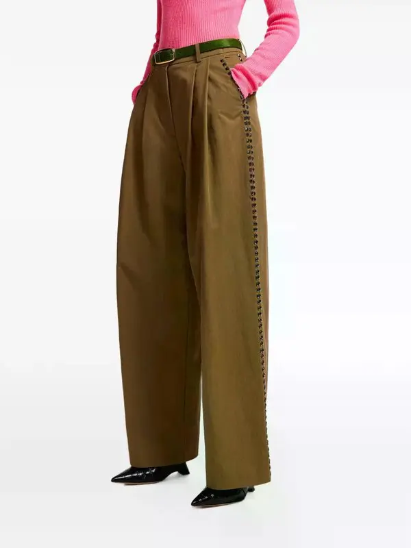 Essentiel Antwerp Stud-embellished Pleated Palazzo Pants