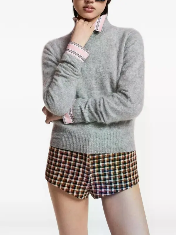 Essentiel Antwerp Stand-up Collar Ribbed-trim Sweater