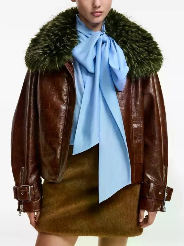 Essentiel Antwerp Kabuki Croc-effect Jacket