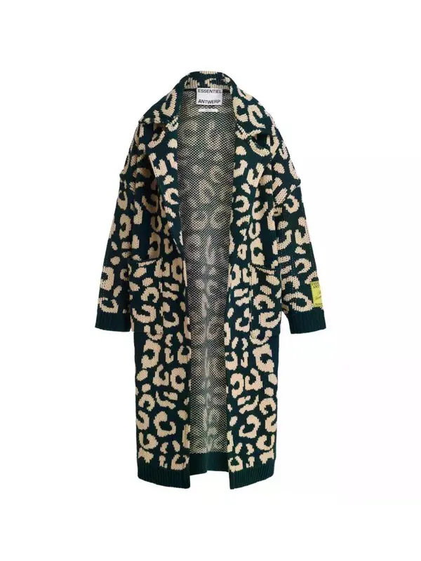 Essentiel Antwerp Keo Leopard-jacquard Cardigan