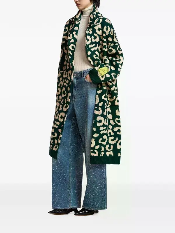 Essentiel Antwerp Keo Leopard-jacquard Cardigan