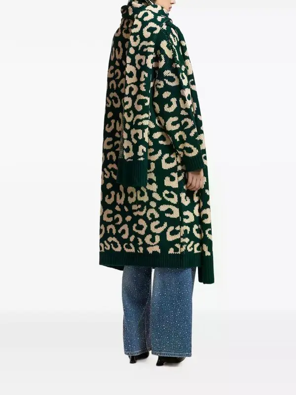 Essentiel Antwerp Keo Leopard-jacquard Cardigan