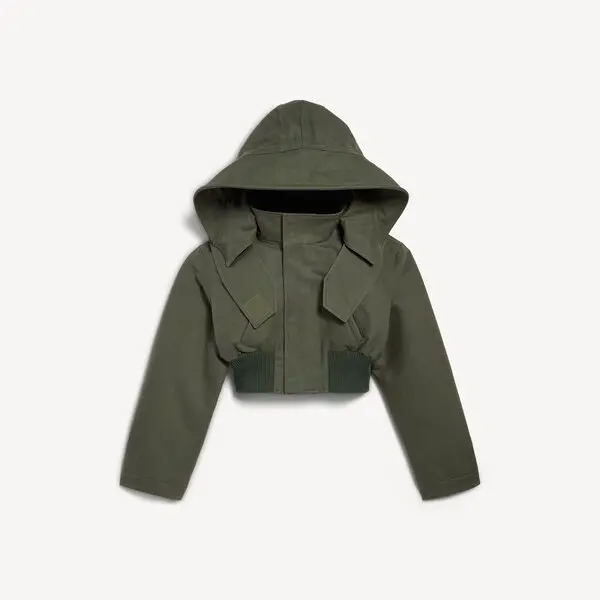 Balenciaga Cropped Military Parka - Green
