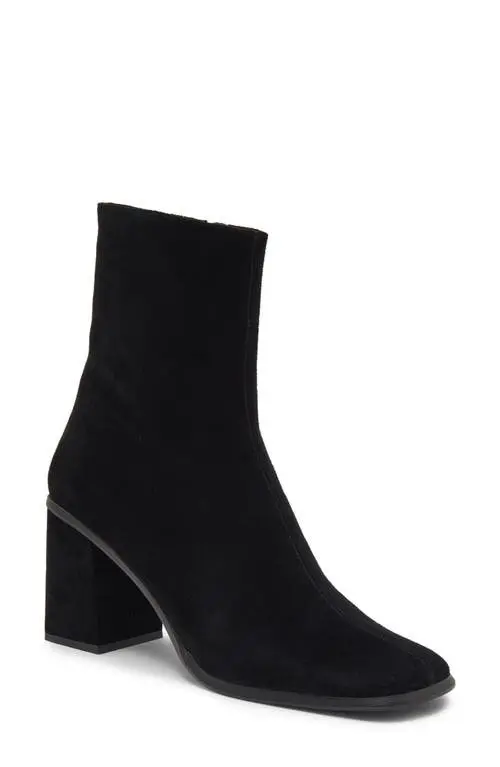 Jeffrey Campbell Theressa Block Heel Bootie - Black Suede