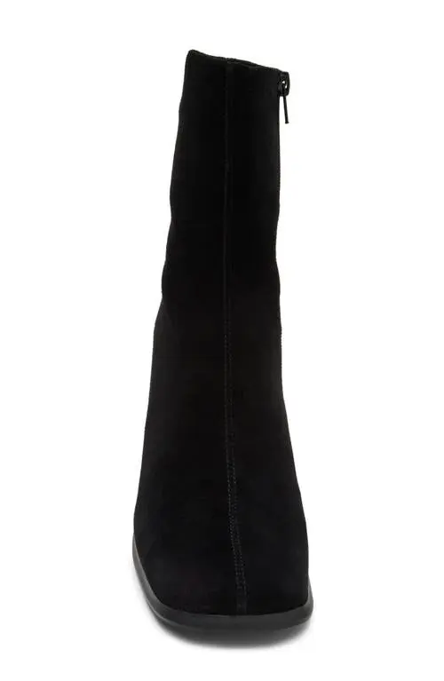 Jeffrey Campbell Theressa Block Heel Bootie - Black Suede