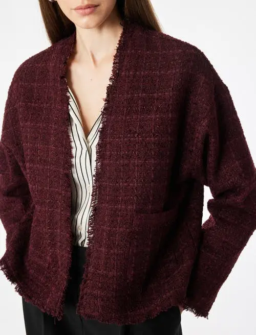 Koton Textured Long Sleeve Collarless Jacket