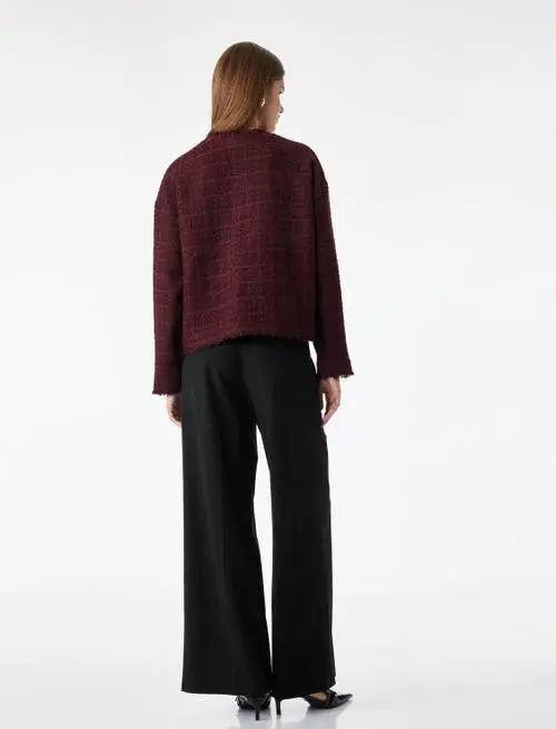 Koton Textured Long Sleeve Collarless Jacket