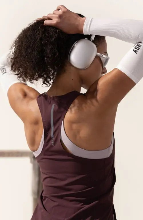 ASRV Aerotex Perforated Racerback Run Tank - Merlot