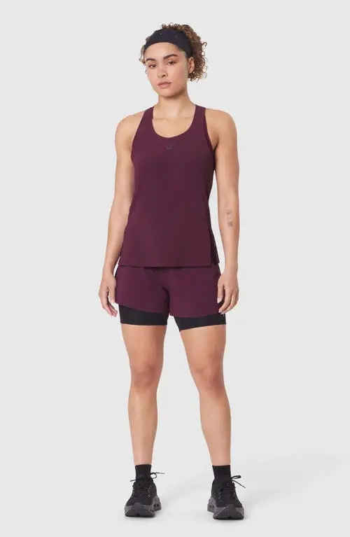 ASRV Aerotex Perforated Racerback Run Tank - Merlot