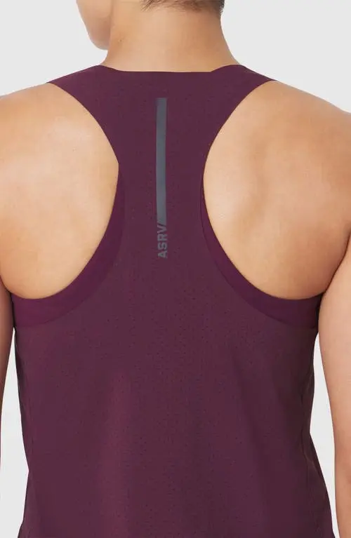 ASRV Aerotex Perforated Racerback Run Tank - Merlot