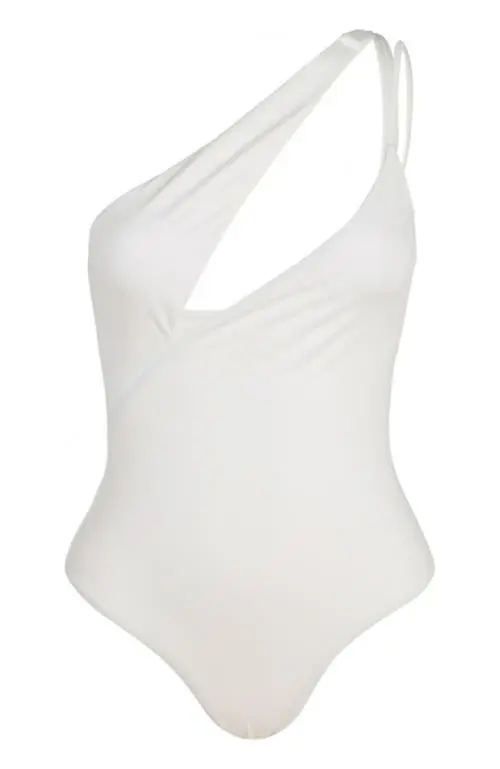 CHERINA  BEACHWEAR Cherina Beachwear Sindy One-shoulder Front Cut-out One-piece Swimsuit - White