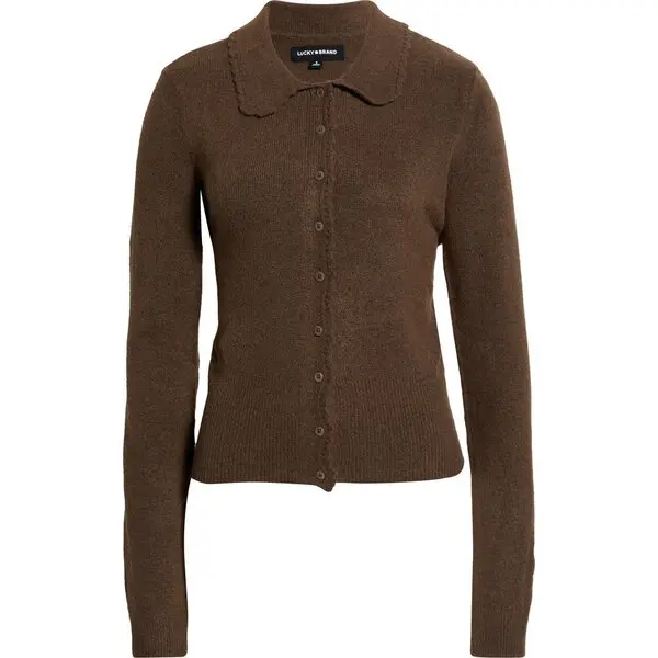 Lucky Brand Peter Pan Collar Button Front Cardigan