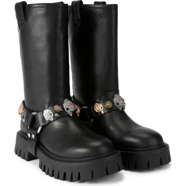 Kurt Geiger Eagles Harness Leather Biker Boot