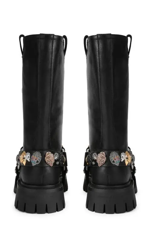 Kurt Geiger Eagles Harness Leather Biker Boot