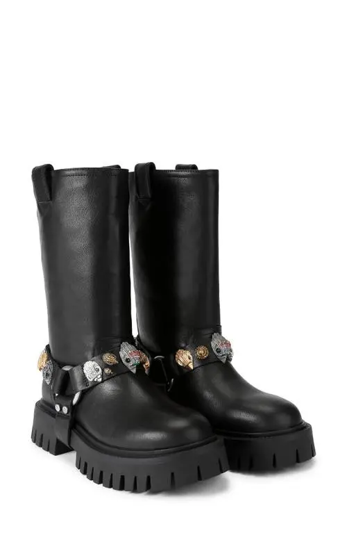 Kurt Geiger Eagles Harness Leather Biker Boot