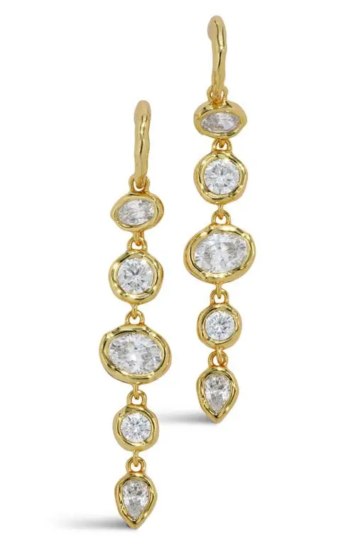 Alexis Bittar Asterales Cubic Zirconia Linked Hoop Drop Earrings