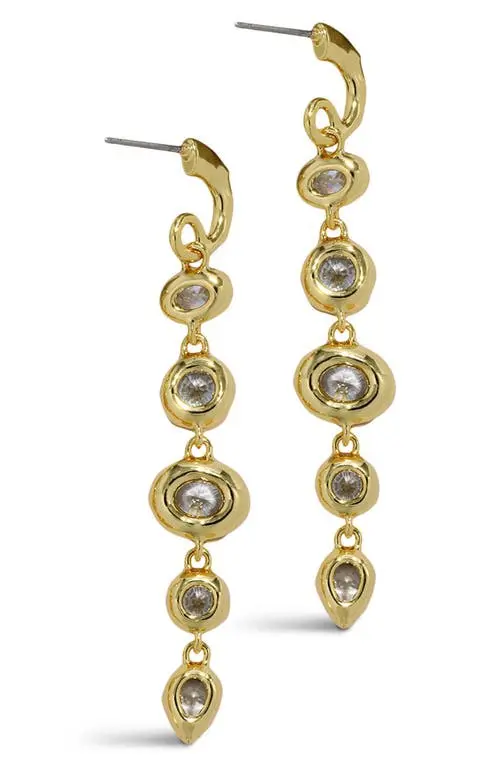 Alexis Bittar Asterales Cubic Zirconia Linked Hoop Drop Earrings