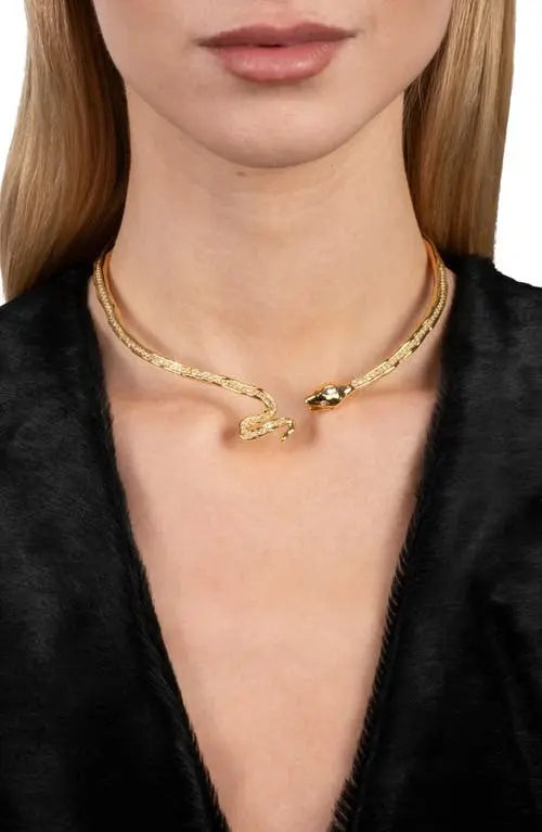 Alexis Bittar Serpent Crystal Skinny Collar Necklace