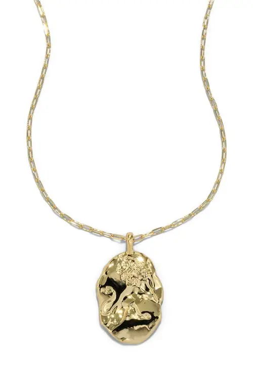 Alexis Bittar Brut 14k Plated Lion Charm Pendant Necklace - Gold
