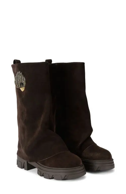 Kurt Geiger Stomp Leather Foldover Boot