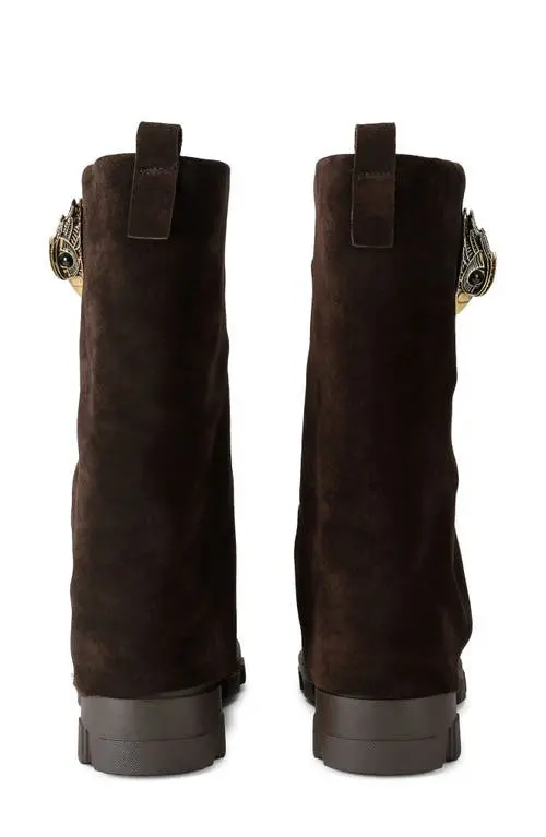Kurt Geiger Stomp Leather Foldover Boot