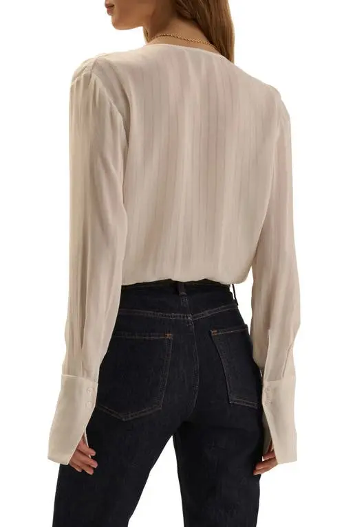 FAVORITE DAUGHTER The Date Stripe Jacquard Bodysuit