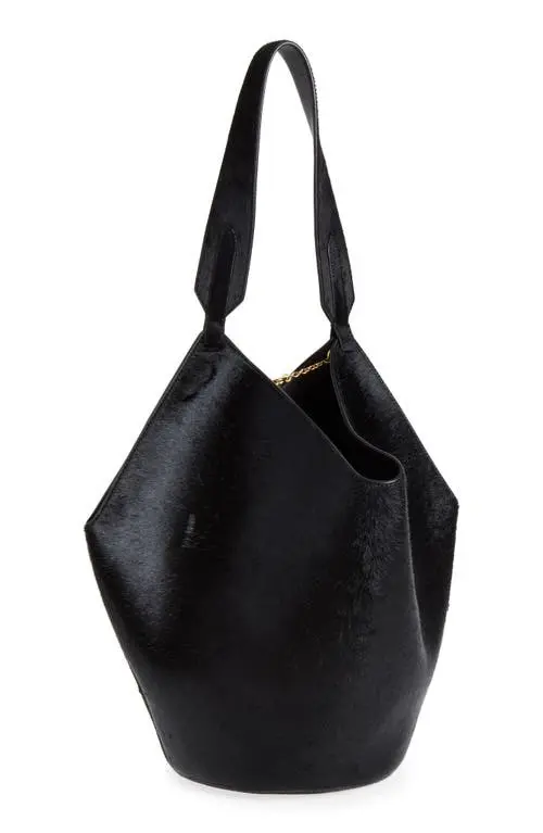 Khaite Small Lotus Genuine Calf Hair Top Handle Bag