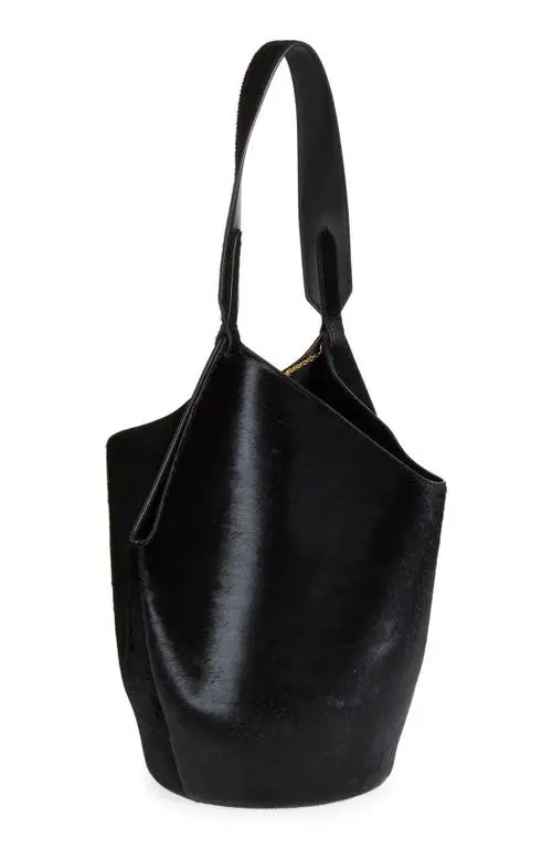 Khaite Small Lotus Genuine Calf Hair Top Handle Bag