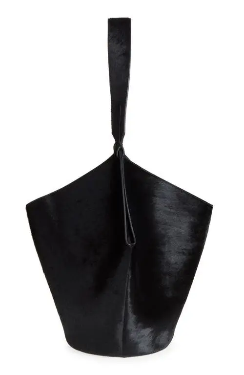 Khaite Small Lotus Genuine Calf Hair Top Handle Bag