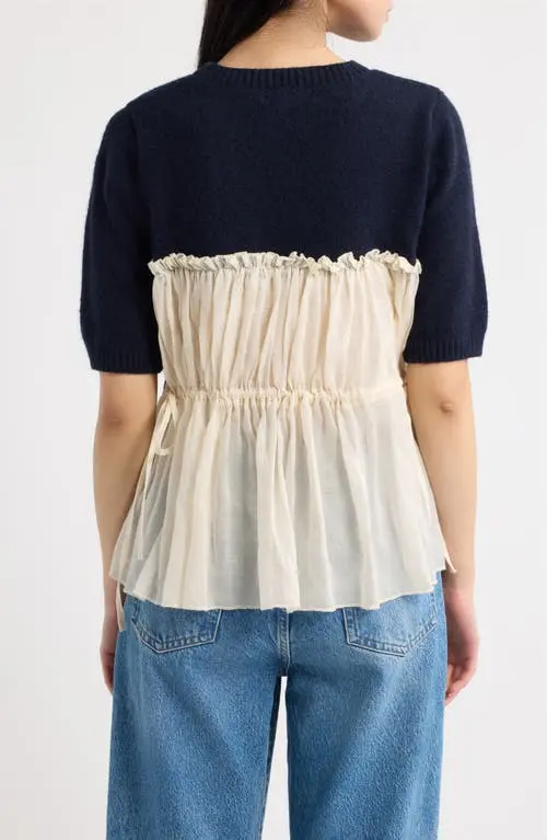 A.REN Liora Mixed Media Knit Top