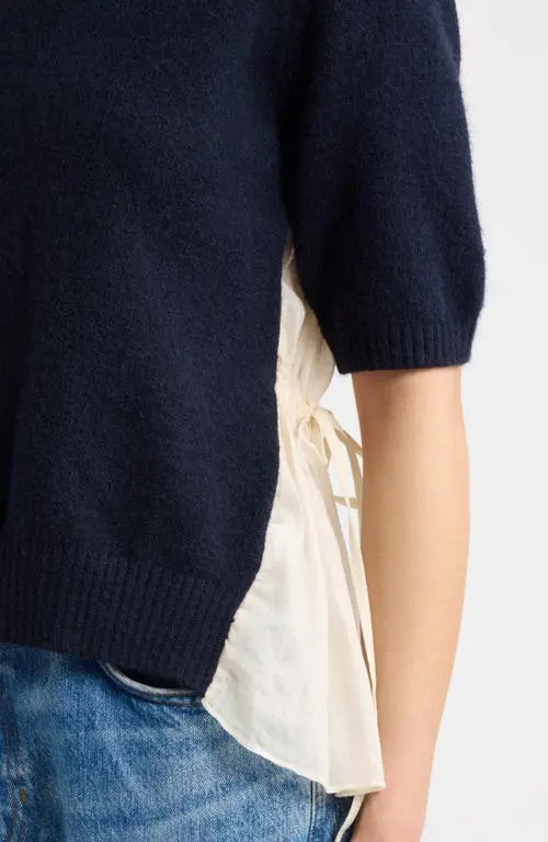 A.REN Liora Mixed Media Knit Top